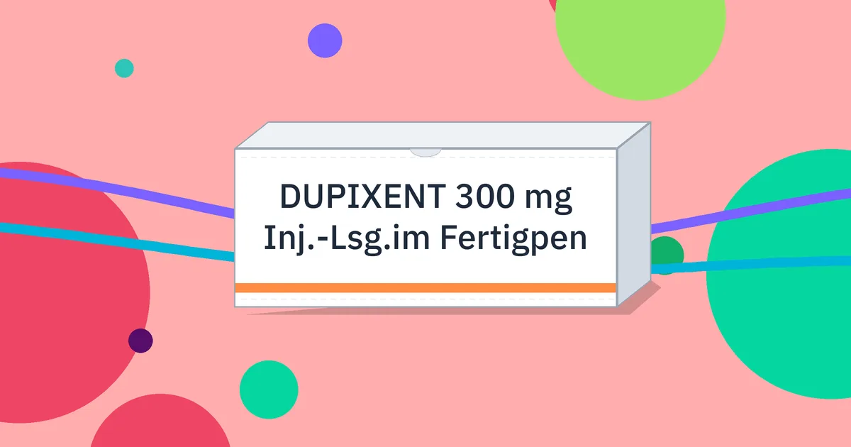 Symbolbild: Packung mit der Aufschrift DUPIXENT 300 mg Inj.-Lsg.im Fertigpen (PZN 16804433) – Verfügbarkeit und Bezug in Apotheken in Frankfurt am Main
