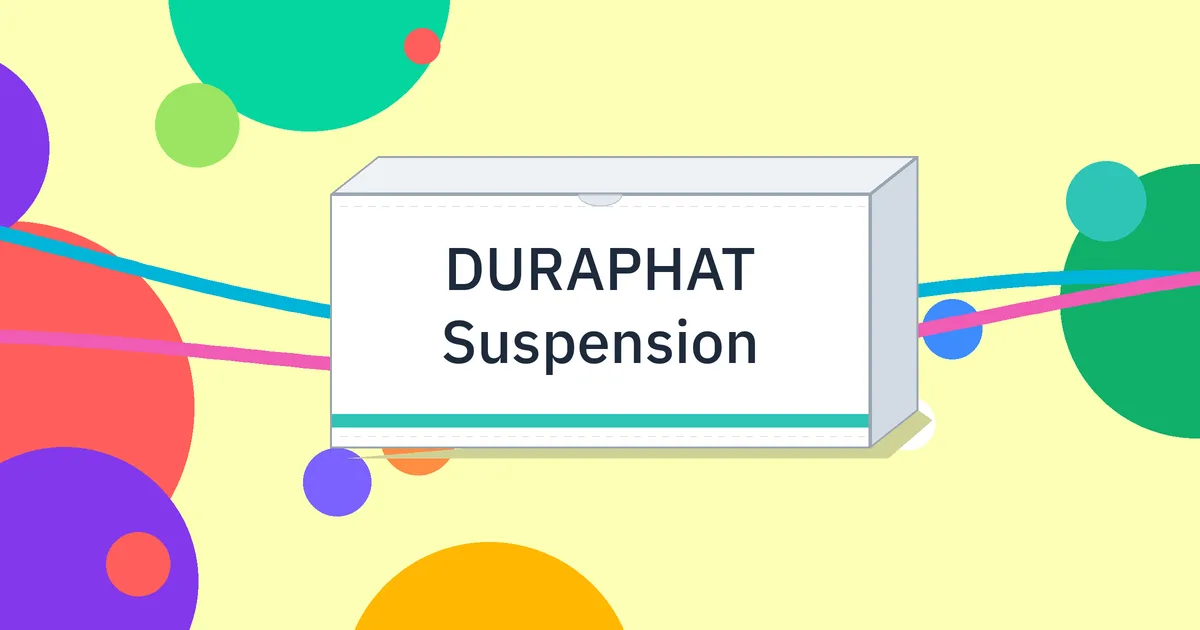Symbolbild: Packung mit der Aufschrift DURAPHAT Suspension (PZN 01285625) – Verfügbarkeit und Bezug in Apotheken in Frankfurt am Main