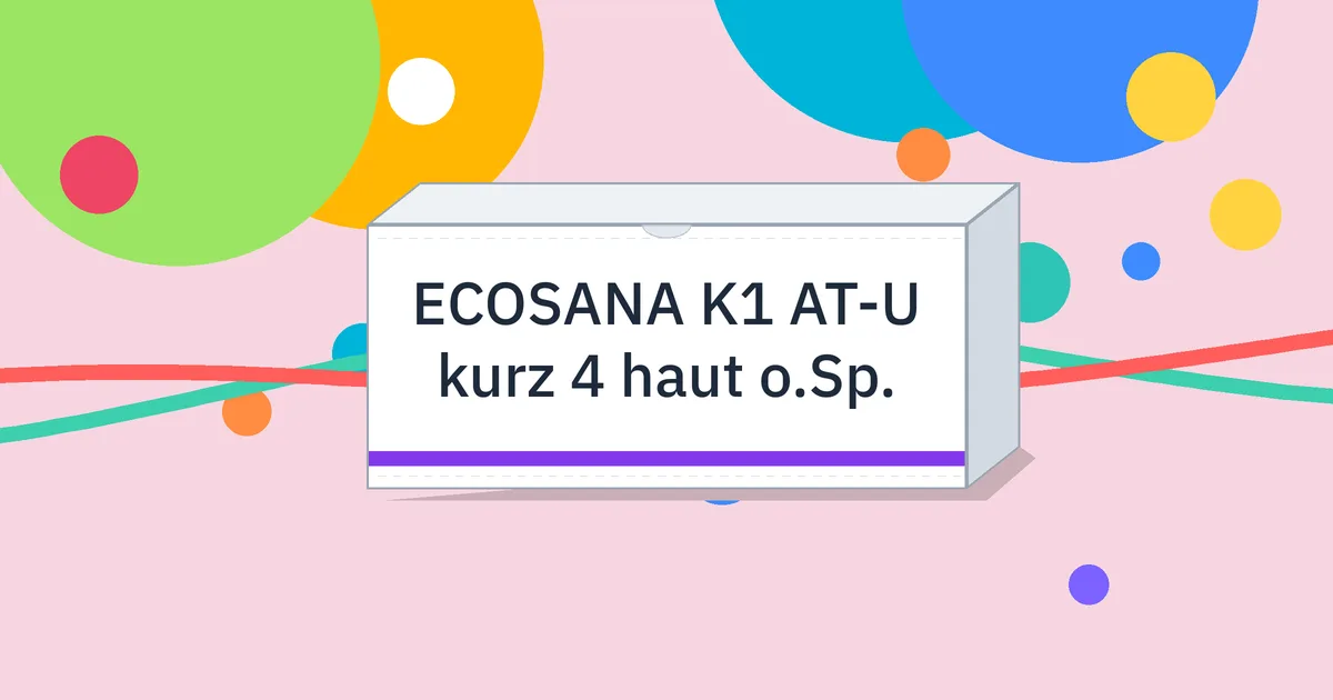 Symbolbild: Packung mit der Aufschrift ECOSANA K1 AT-U kurz 4 haut o.Sp. (PZN 04734288) – Verfügbarkeit und Bezug in Apotheken in Frankfurt am Main