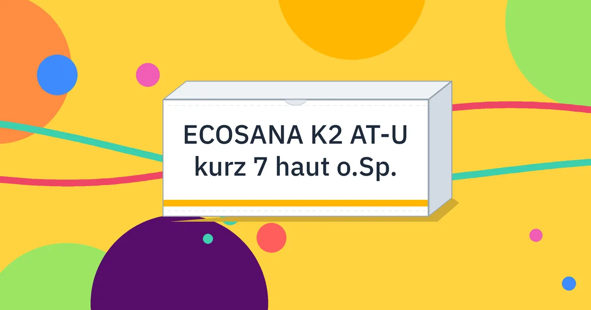 Symbolbild: Packung mit der Aufschrift ECOSANA K2 AT-U kurz 7 haut o.Sp. (PZN 01602273) – Verfügbarkeit und Bezug in Apotheken in Frankfurt am Main