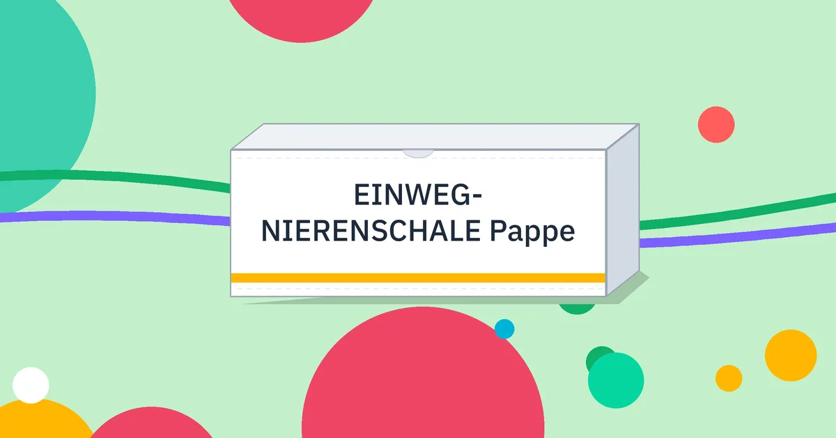Symbolbild: Packung mit der Aufschrift EINWEG-NIERENSCHALE Pappe (PZN 20140370) – Verfügbarkeit und Bezug in Apotheken in Frankfurt am Main