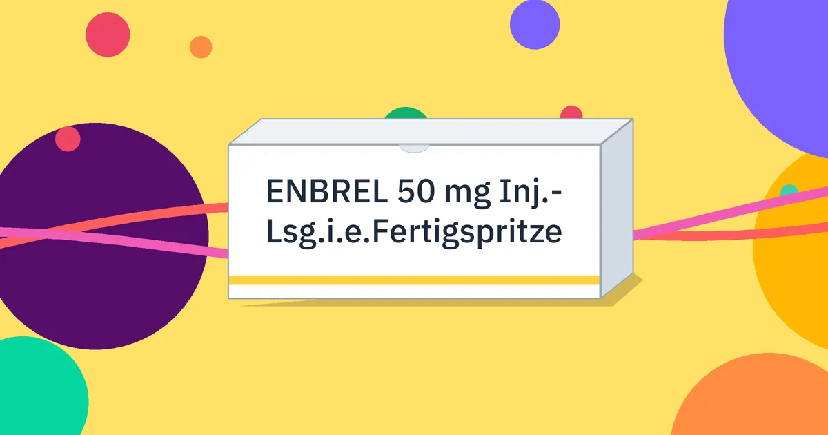 Symbolbild: Packung mit der Aufschrift ENBREL 50 mg Inj.-Lsg.i.e.Fertigspritze (PZN 04492425) – Verfügbarkeit und Bezug in Apotheken in Frankfurt am Main