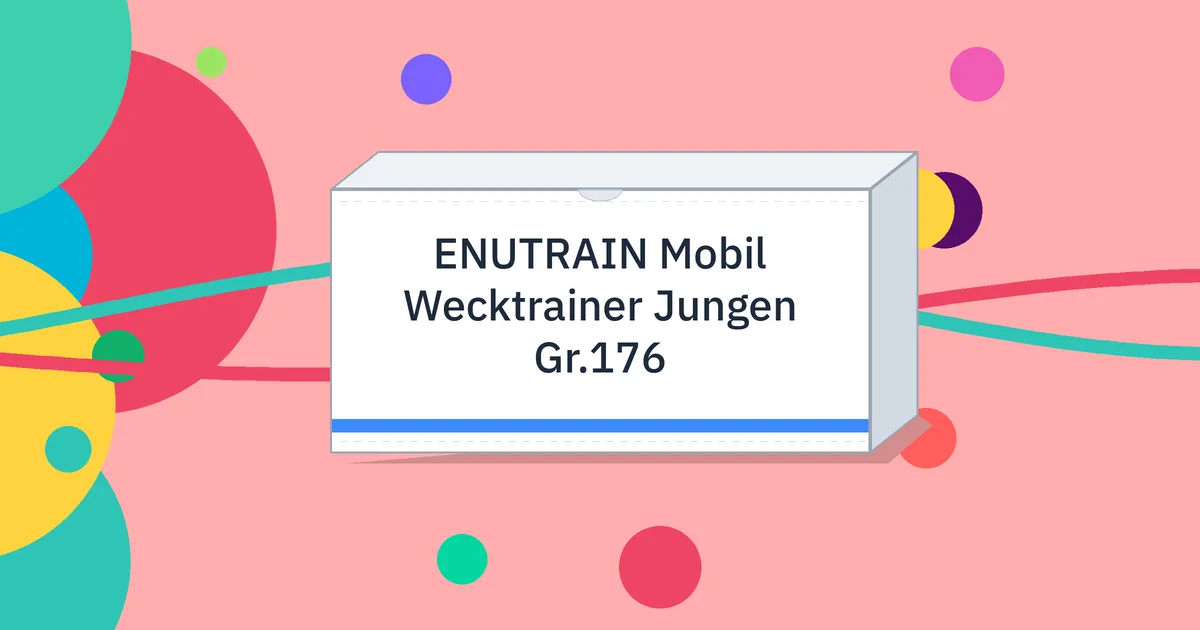 Symbolbild: Packung mit der Aufschrift ENUTRAIN Mobil Wecktrainer Jungen Gr.176 (PZN 09200781) – Verfügbarkeit und Bezug in Apotheken in Frankfurt am Main