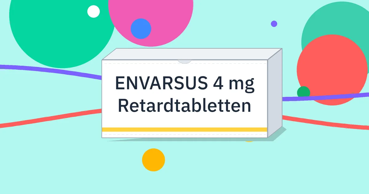 Symbolbild: Packung mit der Aufschrift ENVARSUS 4 mg Retardtabletten (PZN 13332399) – Verfügbarkeit und Bezug in Apotheken in Frankfurt am Main