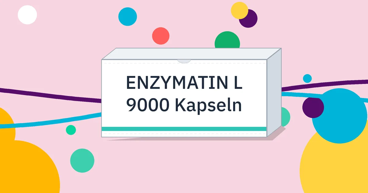 Symbolbild: Packung mit der Aufschrift ENZYMATIN L 9000 Kapseln (PZN 11025026) – Verfügbarkeit und Bezug in Apotheken in Frankfurt am Main