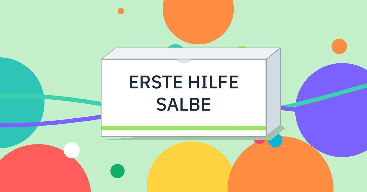 Symbolbild: Packung mit der Aufschrift ERSTE HILFE SALBE (PZN 18170180) – Verfügbarkeit und Bezug in Apotheken in Frankfurt am Main