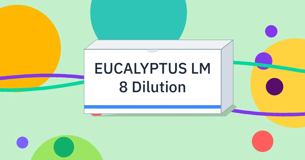 Symbolbild: Packung mit der Aufschrift EUCALYPTUS LM 8 Dilution (PZN 12845257) – Verfügbarkeit und Bezug in Apotheken in Frankfurt am Main