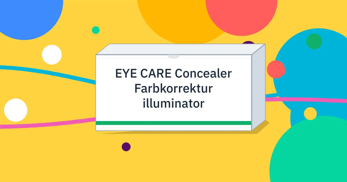 Symbolbild: Packung mit der Aufschrift EYE CARE Concealer Farbkorrektur illuminator (PZN 16350363) – Verfügbarkeit und Bezug in Apotheken in Frankfurt am Main