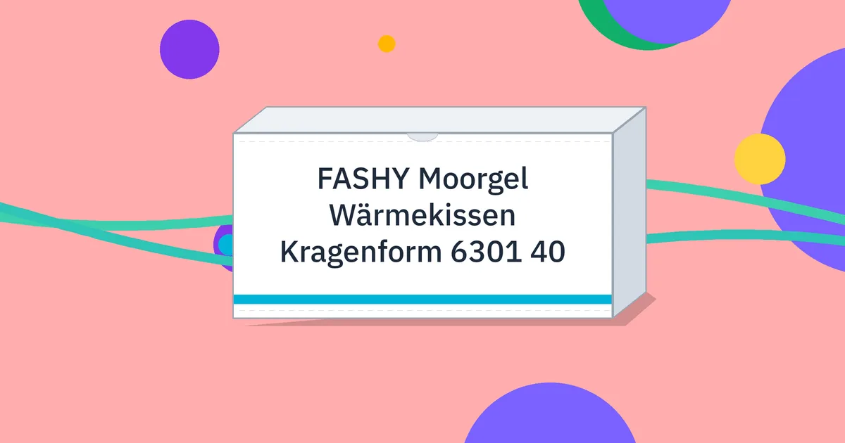 Symbolbild: Packung mit der Aufschrift FASHY Moorgel Wärmekissen Kragenform 6301 40 (PZN 18048409) – Verfügbarkeit und Bezug in Apotheken in Frankfurt am Main