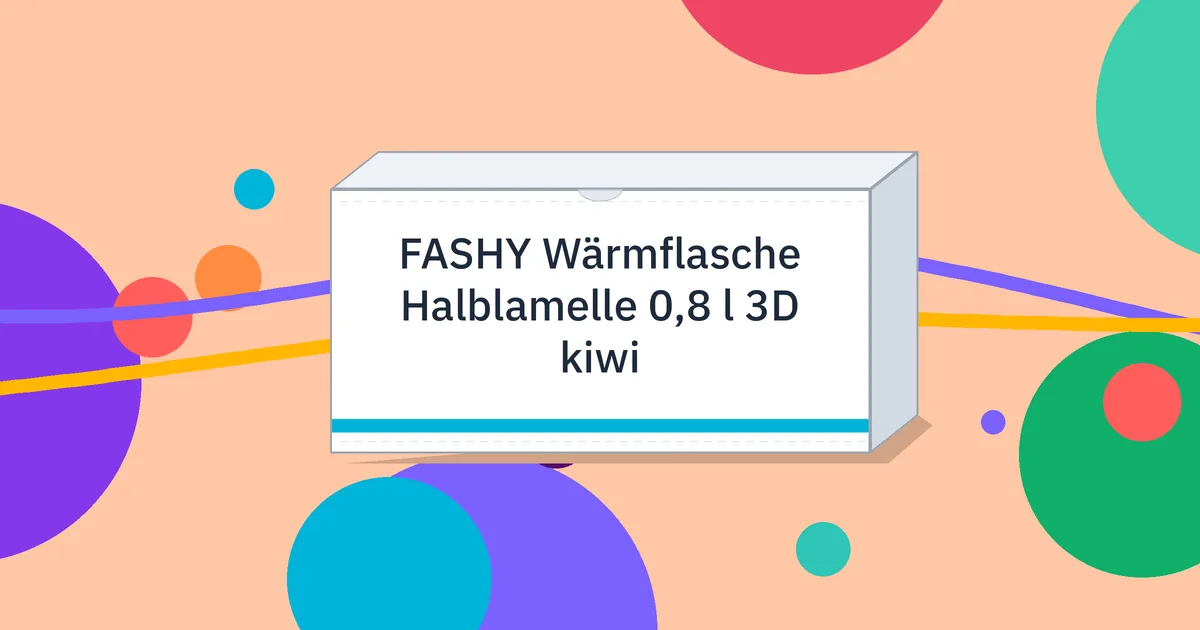 Symbolbild: Packung mit der Aufschrift FASHY Wärmflasche Halblamelle 0,8 l 3D kiwi (PZN 18025710) – Verfügbarkeit und Bezug in Apotheken in Frankfurt am Main