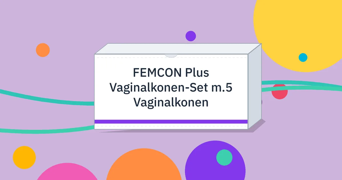 Symbolbild: Packung mit der Aufschrift FEMCON Plus Vaginalkonen-Set m.5 Vaginalkonen (PZN 07203628) – Verfügbarkeit und Bezug in Apotheken in Frankfurt am Main