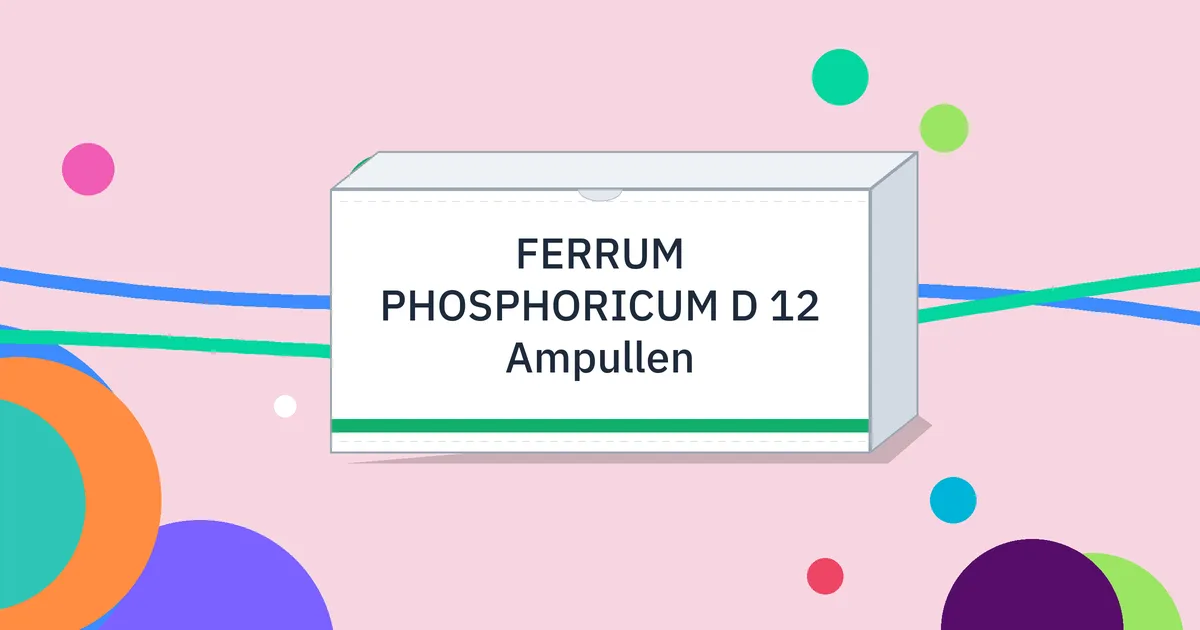 Symbolbild: Packung mit der Aufschrift FERRUM PHOSPHORICUM D 12 Ampullen (PZN 11705850) – Verfügbarkeit und Bezug in Apotheken in Frankfurt am Main