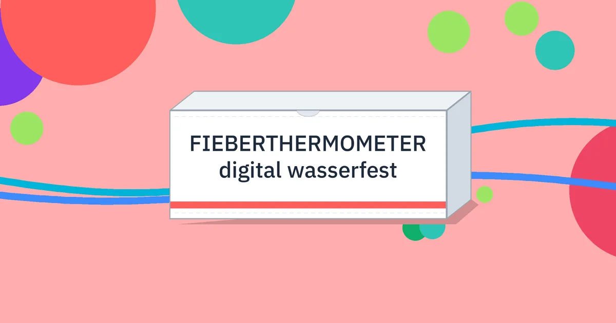 Symbolbild: Packung mit der Aufschrift FIEBERTHERMOMETER digital wasserfest (PZN 04658127) – Verfügbarkeit und Bezug in Apotheken in Frankfurt am Main