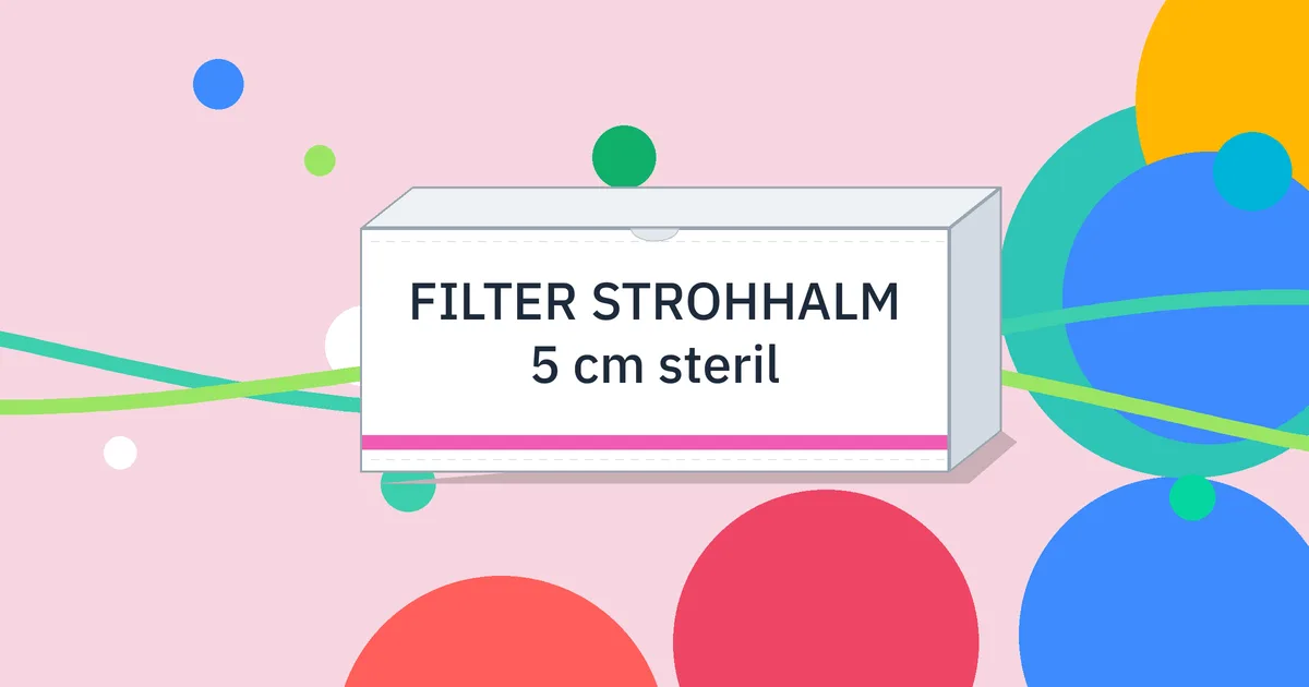 Symbolbild: Packung mit der Aufschrift FILTER STROHHALM 5 cm steril (PZN 08484210) – Verfügbarkeit und Bezug in Apotheken in Frankfurt am Main