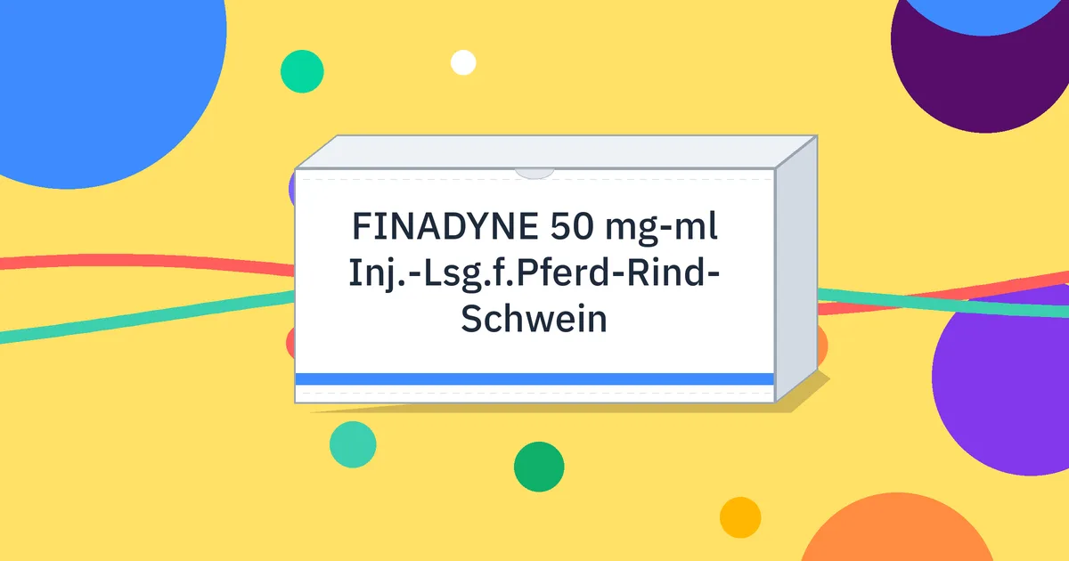 Symbolbild: Packung mit der Aufschrift FINADYNE 50 mg-ml Inj.-Lsg.f.Pferd-Rind-Schwein (PZN 20547410) – Verfügbarkeit und Bezug in Apotheken in Frankfurt am Main