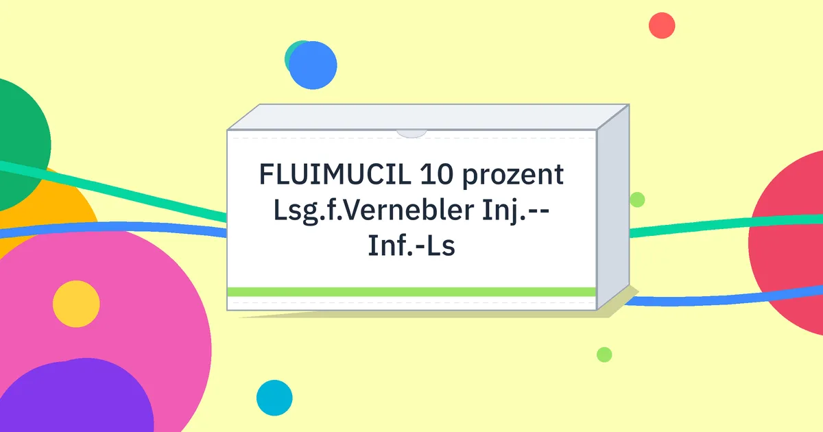 Symbolbild: Packung mit der Aufschrift FLUIMUCIL 10 prozent Lsg.f.Vernebler Inj.--Inf.-Ls (PZN 16517343) – Verfügbarkeit und Bezug in Apotheken in Frankfurt am Main