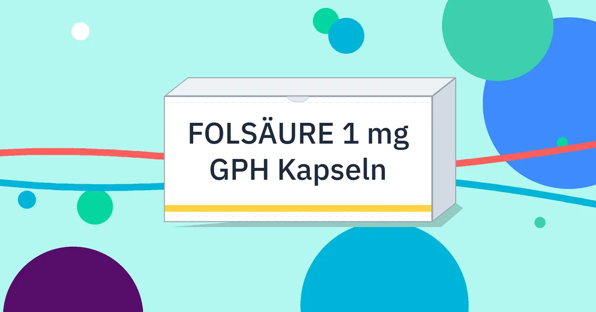 Symbolbild: Packung mit der Aufschrift FOLSÄURE 1 mg GPH Kapseln (PZN 15409344) – Verfügbarkeit und Bezug in Apotheken in Frankfurt am Main