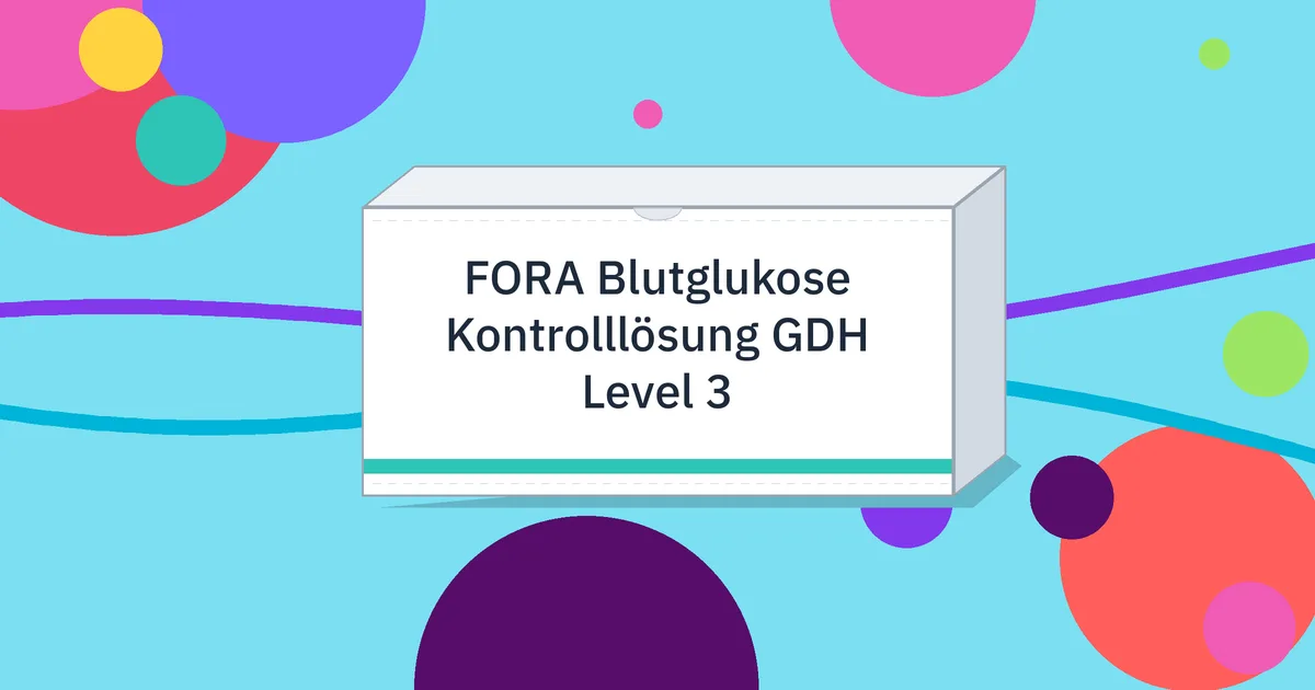 Symbolbild: Packung mit der Aufschrift FORA Blutglukose Kontrolllösung GDH Level 3 (PZN 15246793) – Verfügbarkeit und Bezug in Apotheken in Frankfurt am Main