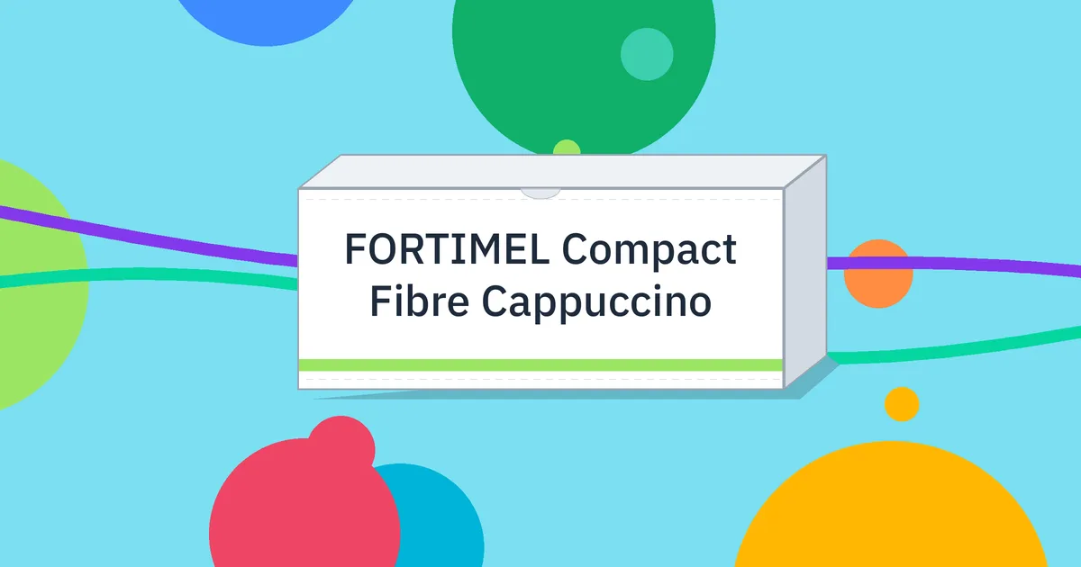 Symbolbild: Packung mit der Aufschrift FORTIMEL Compact Fibre Cappuccino (PZN 10743587) – Verfügbarkeit und Bezug in Apotheken in Frankfurt am Main