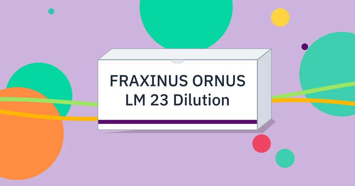 Symbolbild: Packung mit der Aufschrift FRAXINUS ORNUS LM 23 Dilution (PZN 13492619) – Verfügbarkeit und Bezug in Apotheken in Frankfurt am Main