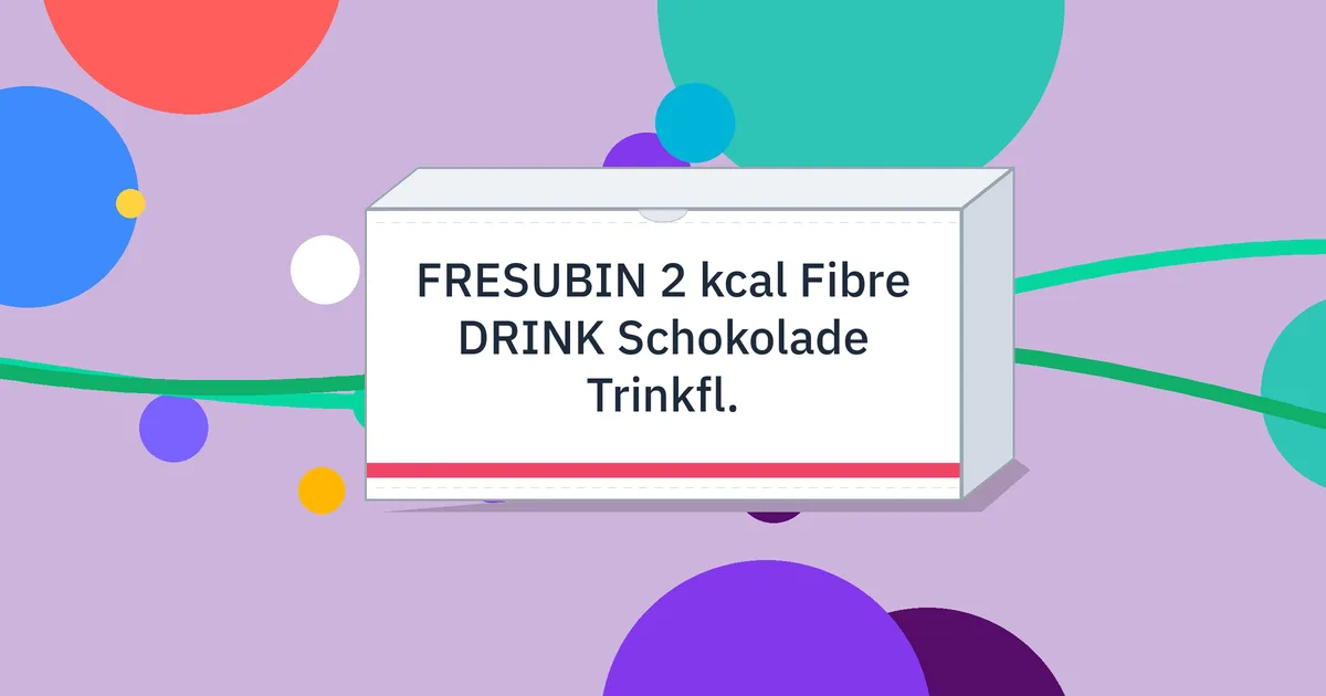 Symbolbild: Packung mit der Aufschrift FRESUBIN 2 kcal Fibre DRINK Schokolade Trinkfl. (PZN 18681070) – Verfügbarkeit und Bezug in Apotheken in Frankfurt am Main