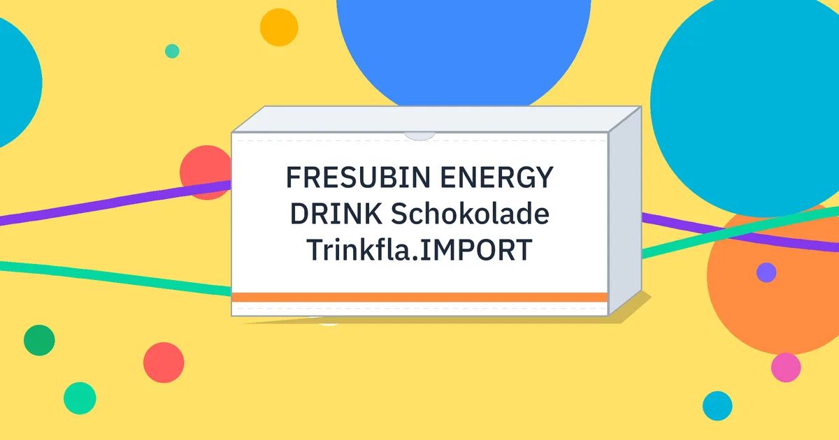 Symbolbild: Packung mit der Aufschrift FRESUBIN ENERGY DRINK Schokolade Trinkfla.IMPORT (PZN 19492425) – Verfügbarkeit und Bezug in Apotheken in Frankfurt am Main