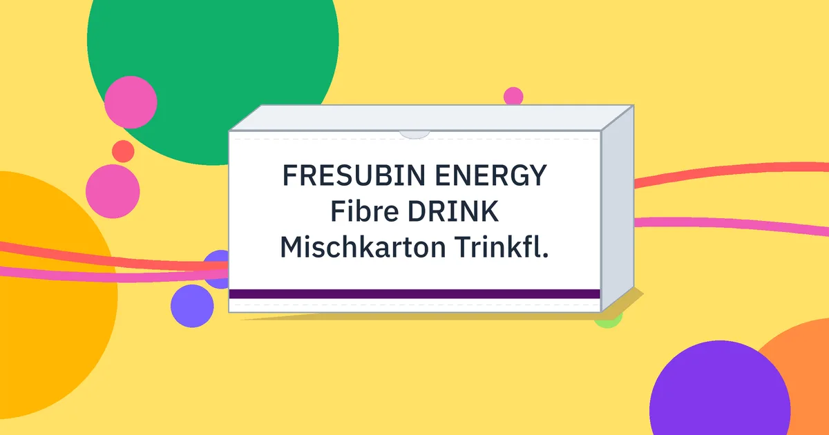 Symbolbild: Packung mit der Aufschrift FRESUBIN ENERGY Fibre DRINK Mischkarton Trinkfl. (PZN 18097425) – Verfügbarkeit und Bezug in Apotheken in Frankfurt am Main