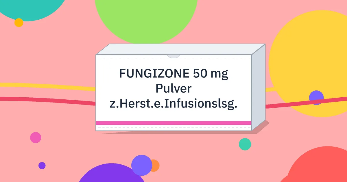 Symbolbild: Packung mit der Aufschrift FUNGIZONE 50 mg Pulver z.Herst.e.Infusionslsg. (PZN 11054594) – Verfügbarkeit und Bezug in Apotheken in Frankfurt am Main