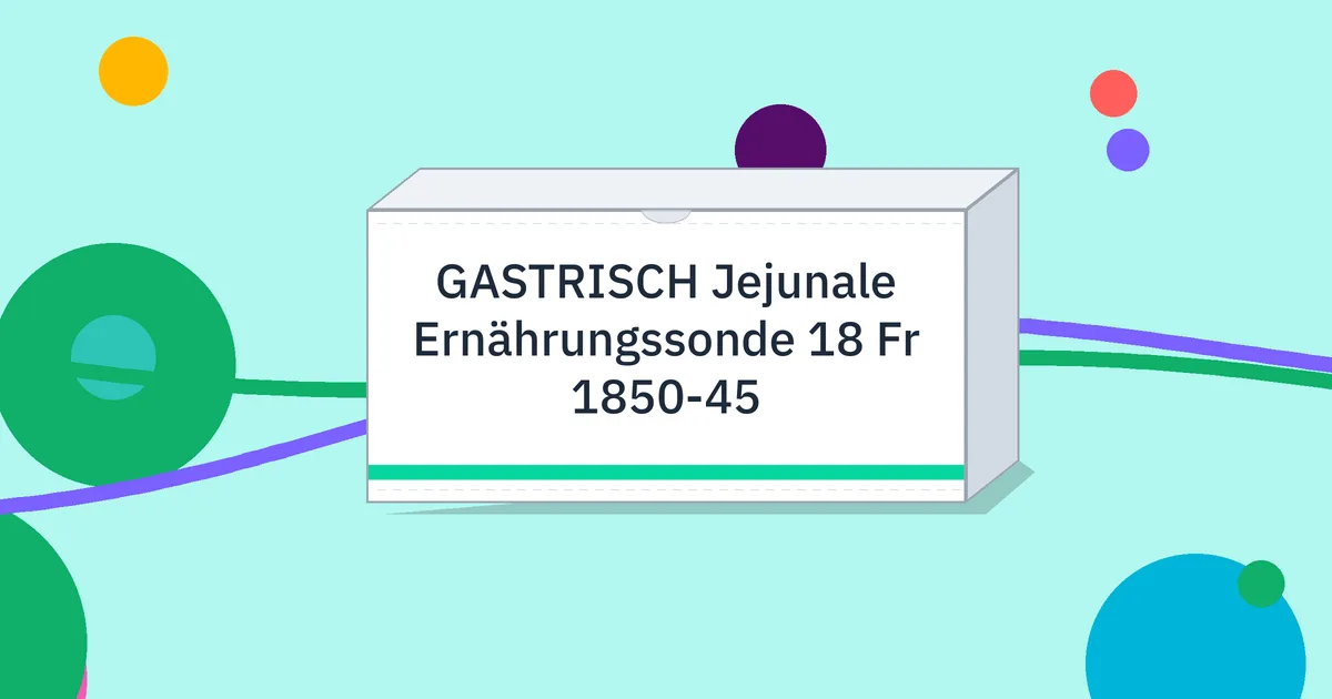 Symbolbild: Packung mit der Aufschrift GASTRISCH Jejunale Ernährungssonde 18 Fr 1850-45 (PZN 14345116) – Verfügbarkeit und Bezug in Apotheken in Frankfurt am Main