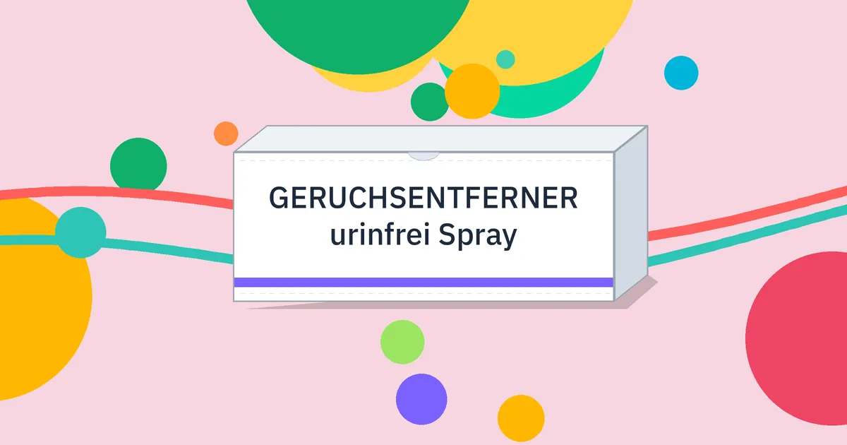 Symbolbild: Packung mit der Aufschrift GERUCHSENTFERNER urinfrei Spray (PZN 16034722) – Verfügbarkeit und Bezug in Apotheken in Frankfurt am Main