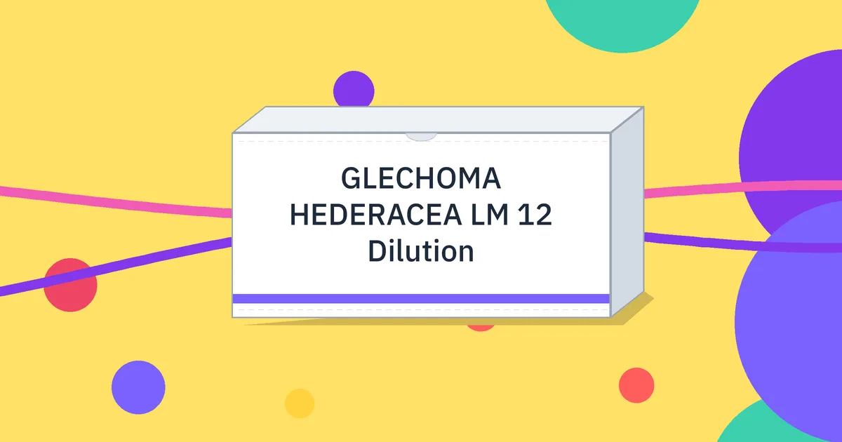 Symbolbild: Packung mit der Aufschrift GLECHOMA HEDERACEA LM 12 Dilution (PZN 13543268) – Verfügbarkeit und Bezug in Apotheken in Frankfurt am Main