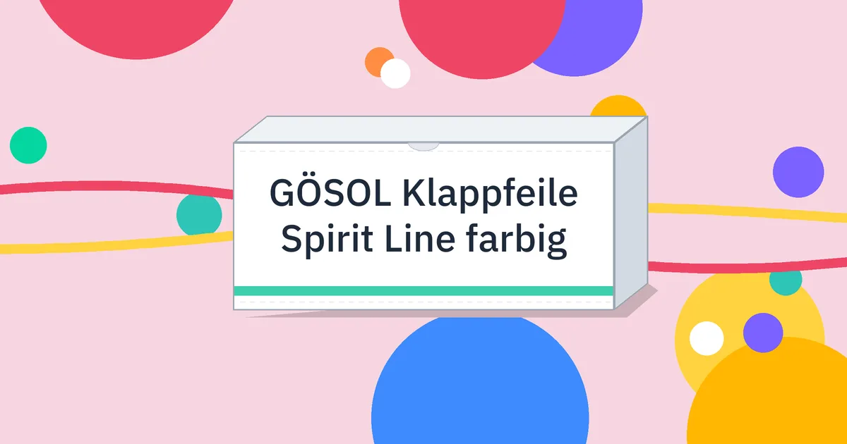 Symbolbild: Packung mit der Aufschrift GÖSOL Klappfeile Spirit Line farbig (PZN 15584774) – Verfügbarkeit und Bezug in Apotheken in Frankfurt am Main