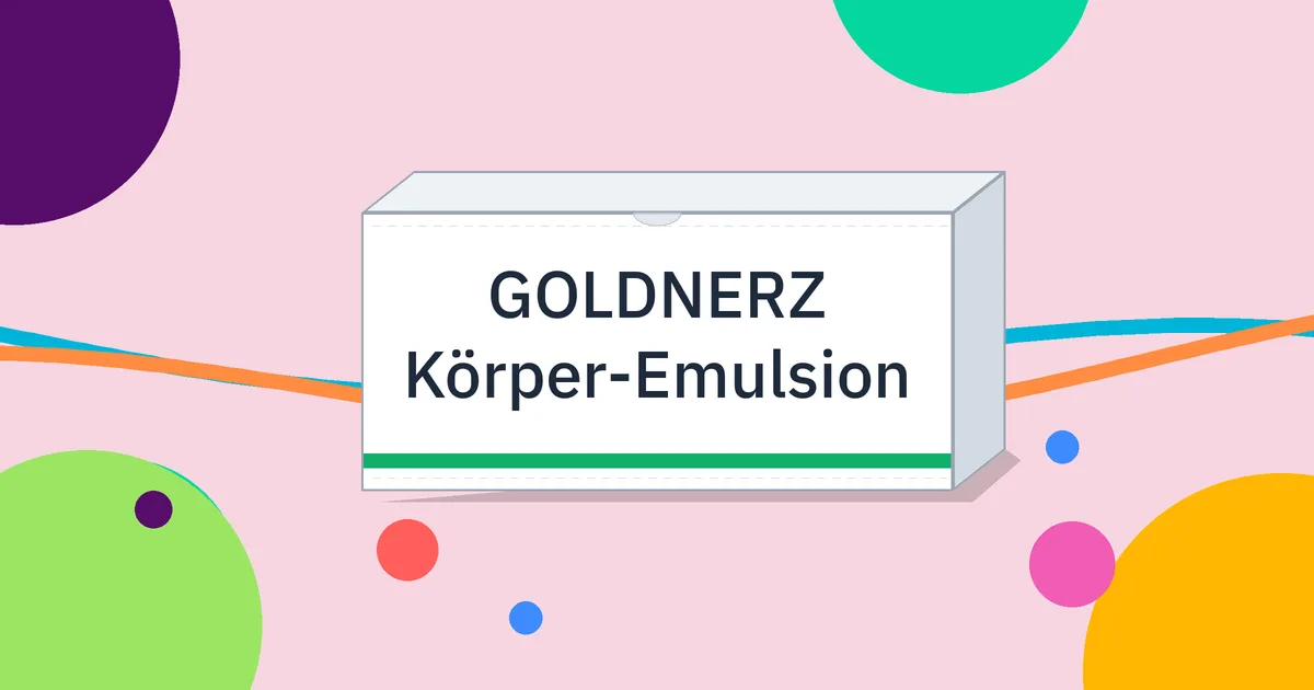 Symbolbild: Packung mit der Aufschrift GOLDNERZ Körper-Emulsion (PZN 11094984) – Verfügbarkeit und Bezug in Apotheken in Frankfurt am Main