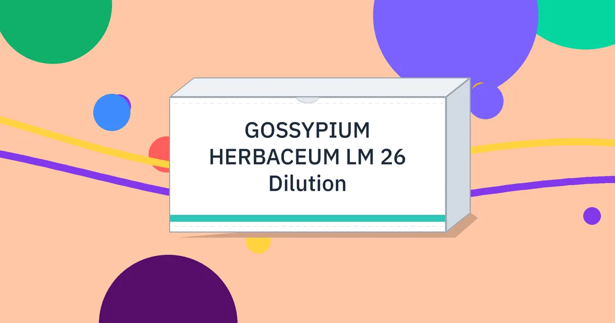 Symbolbild: Packung mit der Aufschrift GOSSYPIUM HERBACEUM LM 26 Dilution (PZN 13545764) – Verfügbarkeit und Bezug in Apotheken in Frankfurt am Main
