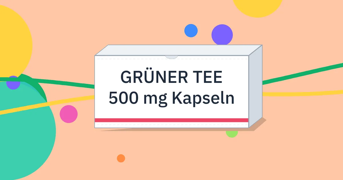 Symbolbild: Packung mit der Aufschrift GRÜNER TEE 500 mg Kapseln (PZN 20897966) – Verfügbarkeit und Bezug in Apotheken in Frankfurt am Main