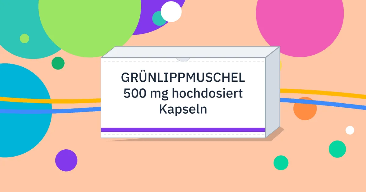 Symbolbild: Packung mit der Aufschrift GRÜNLIPPMUSCHEL 500 mg hochdosiert Kapseln (PZN 15300305) – Verfügbarkeit und Bezug in Apotheken in Frankfurt am Main