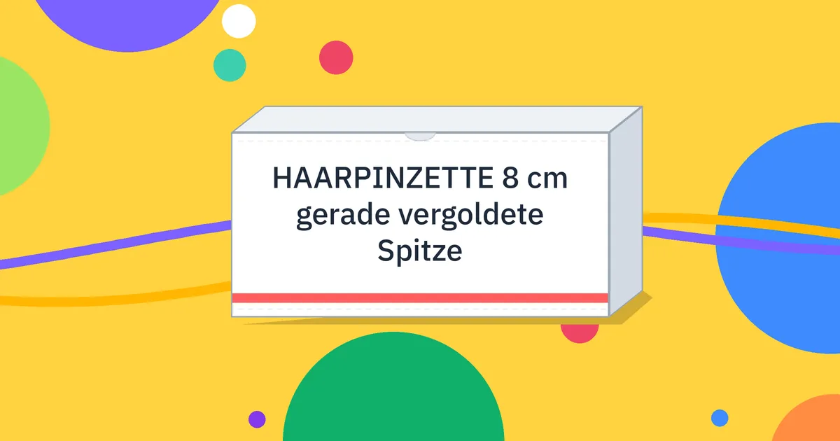 Symbolbild: Packung mit der Aufschrift HAARPINZETTE 8 cm gerade vergoldete Spitze (PZN 17287655) – Verfügbarkeit und Bezug in Apotheken in Frankfurt am Main