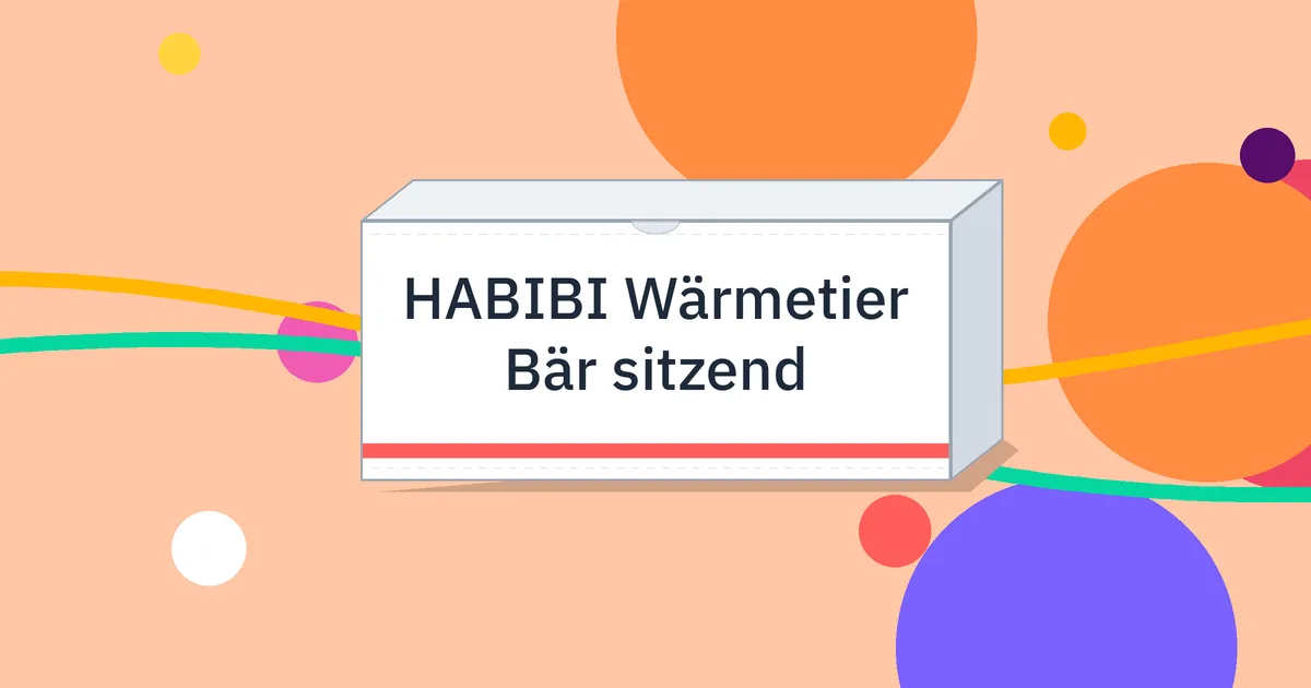Symbolbild: Packung mit der Aufschrift HABIBI Wärmetier Bär sitzend (PZN 15747271) – Verfügbarkeit und Bezug in Apotheken in Frankfurt am Main