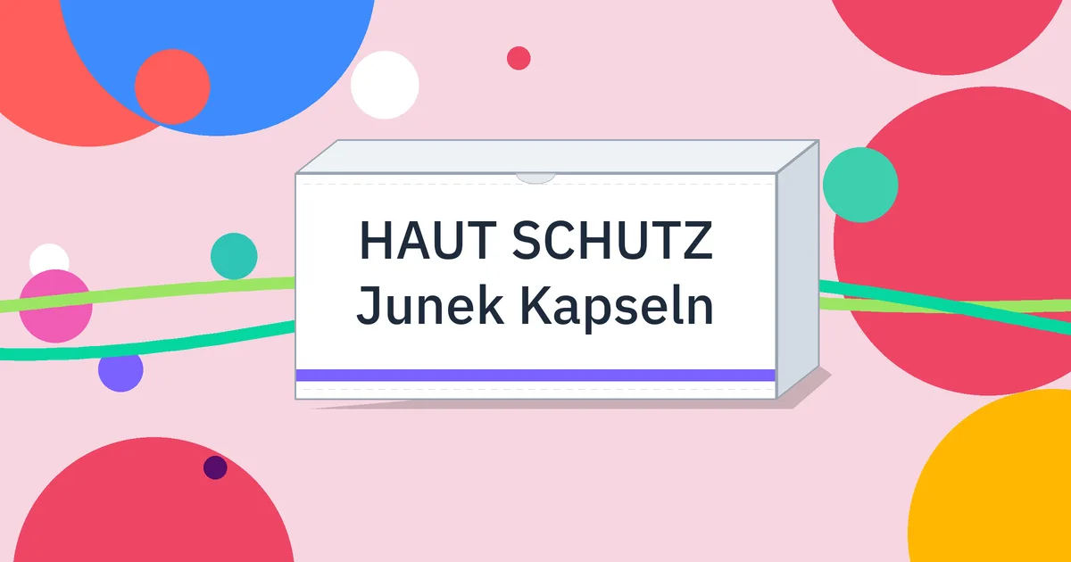 Symbolbild: Packung mit der Aufschrift HAUT SCHUTZ Junek Kapseln (PZN 01161656) – Verfügbarkeit und Bezug in Apotheken in Frankfurt am Main