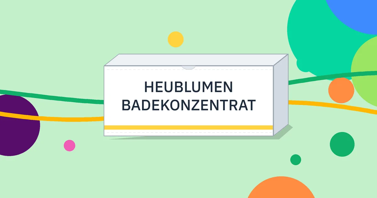 Symbolbild: Packung mit der Aufschrift HEUBLUMEN BADEKONZENTRAT (PZN 02575940) – Verfügbarkeit und Bezug in Apotheken in Frankfurt am Main