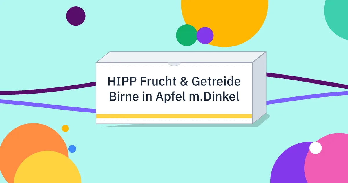 Symbolbild: Packung mit der Aufschrift HIPP Frucht & Getreide Birne in Apfel m.Dinkel (PZN 06972514) – Verfügbarkeit und Bezug in Apotheken in Frankfurt am Main
