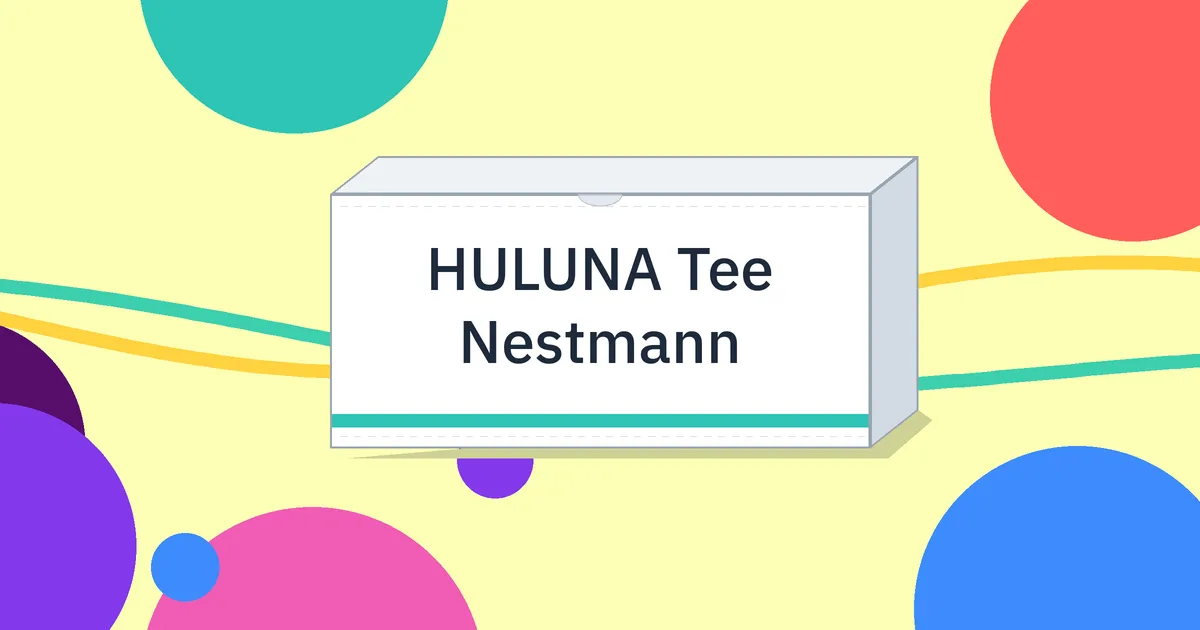 Symbolbild: Packung mit der Aufschrift HULUNA Tee Nestmann (PZN 07776519) – Verfügbarkeit und Bezug in Apotheken in Frankfurt am Main