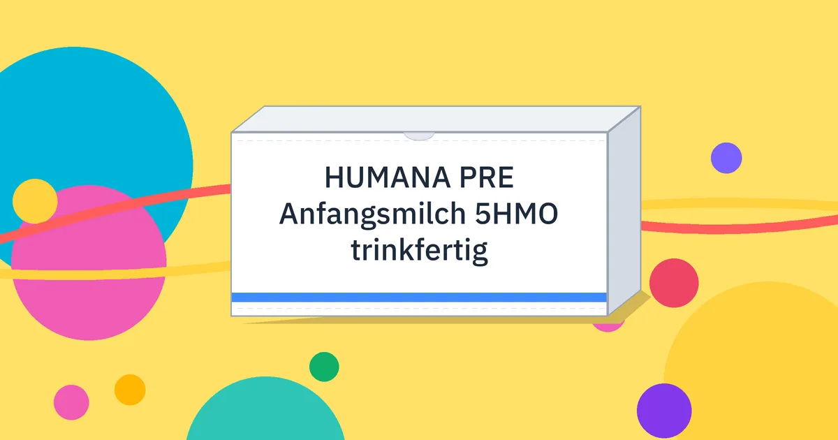 Symbolbild: Packung mit der Aufschrift HUMANA PRE Anfangsmilch 5HMO trinkfertig (PZN 19784470) – Verfügbarkeit und Bezug in Apotheken in Frankfurt am Main
