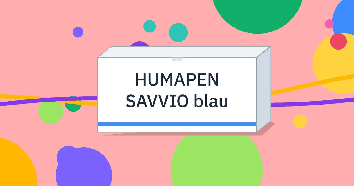 Symbolbild: Packung mit der Aufschrift HUMAPEN SAVVIO blau (PZN 09651466) – Verfügbarkeit und Bezug in Apotheken in Frankfurt am Main