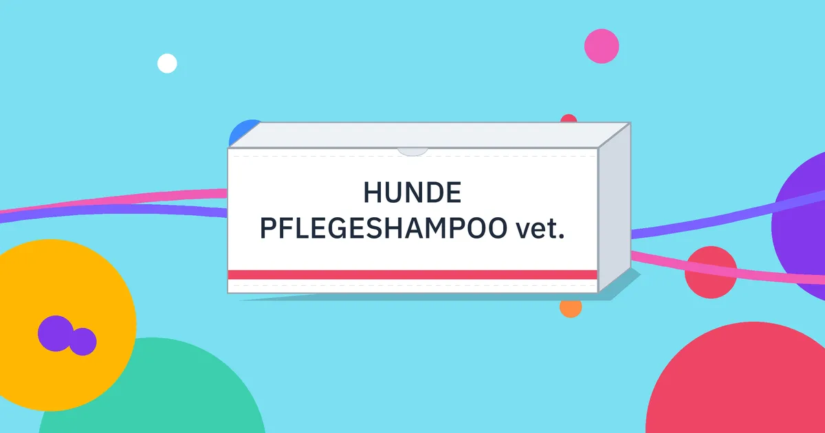 Symbolbild: Packung mit der Aufschrift HUNDE PFLEGESHAMPOO vet. (PZN 06831280) – Verfügbarkeit und Bezug in Apotheken in Frankfurt am Main