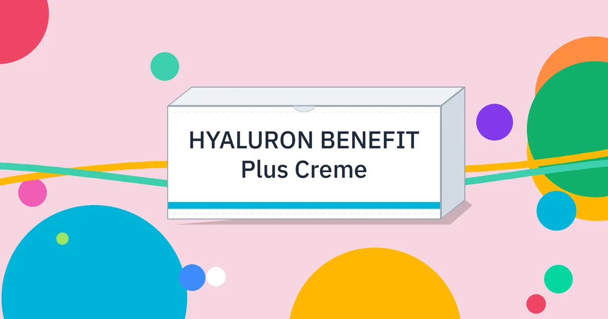 Symbolbild: Packung mit der Aufschrift HYALURON BENEFIT Plus Creme (PZN 10303693) – Verfügbarkeit und Bezug in Apotheken in Frankfurt am Main
