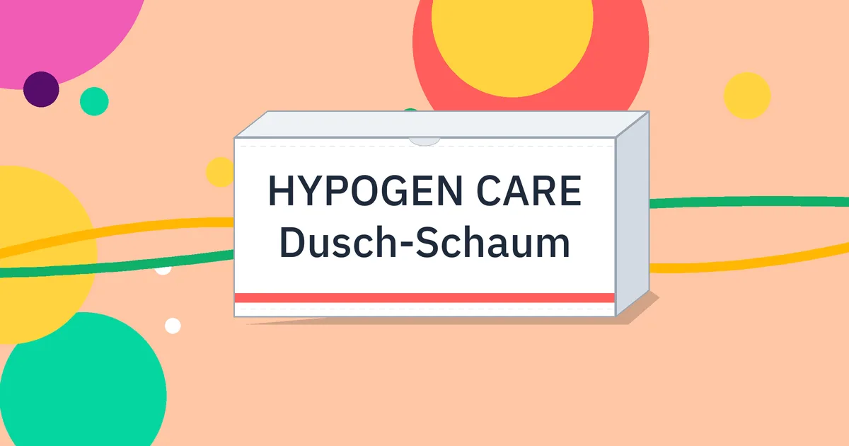 Symbolbild: Packung mit der Aufschrift HYPOGEN CARE Dusch-Schaum (PZN 18254876) – Verfügbarkeit und Bezug in Apotheken in Frankfurt am Main