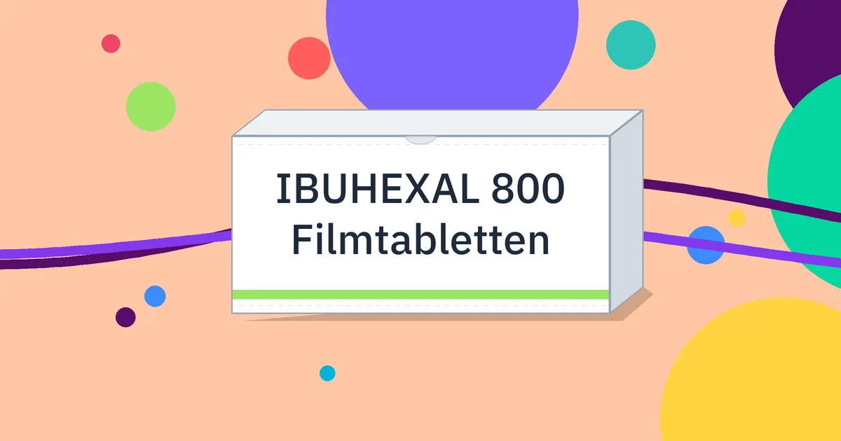 Symbolbild: Packung mit der Aufschrift IBUHEXAL 800 Filmtabletten (PZN 03925709) – Verfügbarkeit und Bezug in Apotheken in Frankfurt am Main