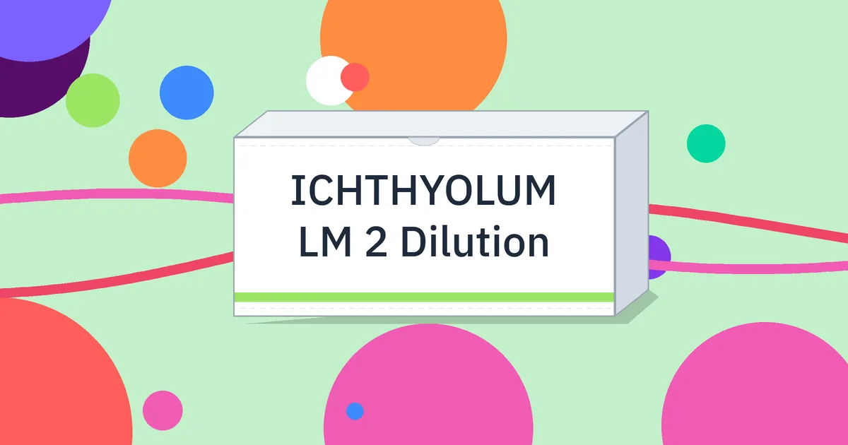 Symbolbild: Packung mit der Aufschrift ICHTHYOLUM LM 2 Dilution (PZN 13558494) – Verfügbarkeit und Bezug in Apotheken in Frankfurt am Main