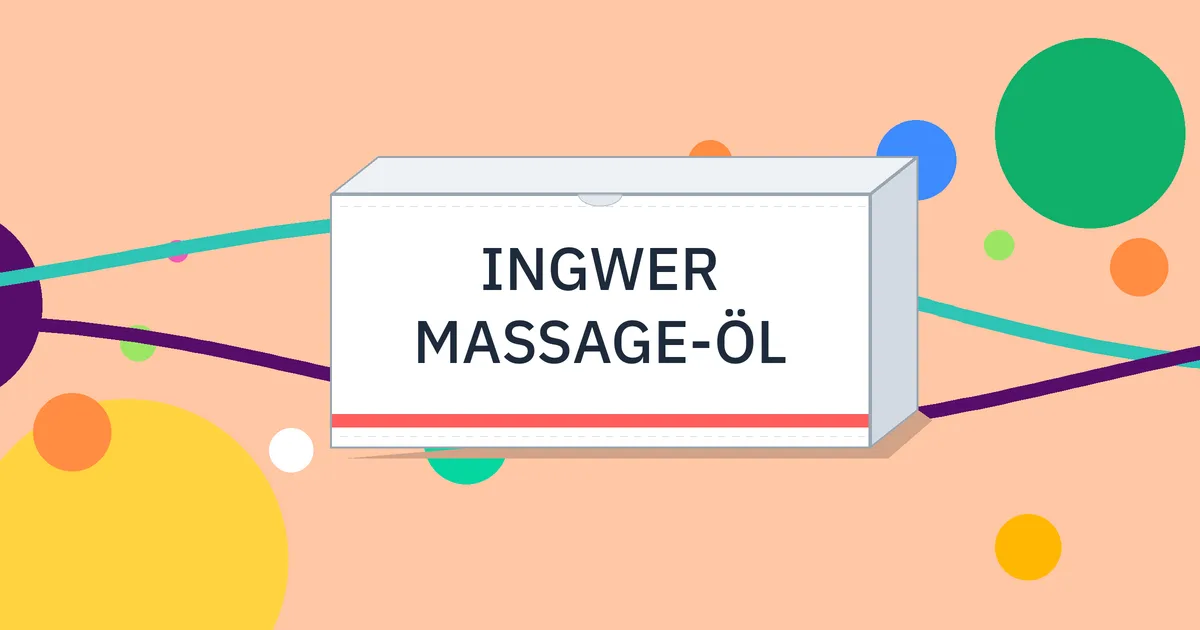 Symbolbild: Packung mit der Aufschrift INGWER MASSAGE-ÖL (PZN 16242113) – Verfügbarkeit und Bezug in Apotheken in Frankfurt am Main